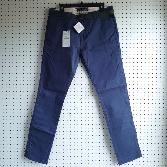Zara | Pants | Zara Man Basic Collection Slim Chino Belted Pants | Poshmark